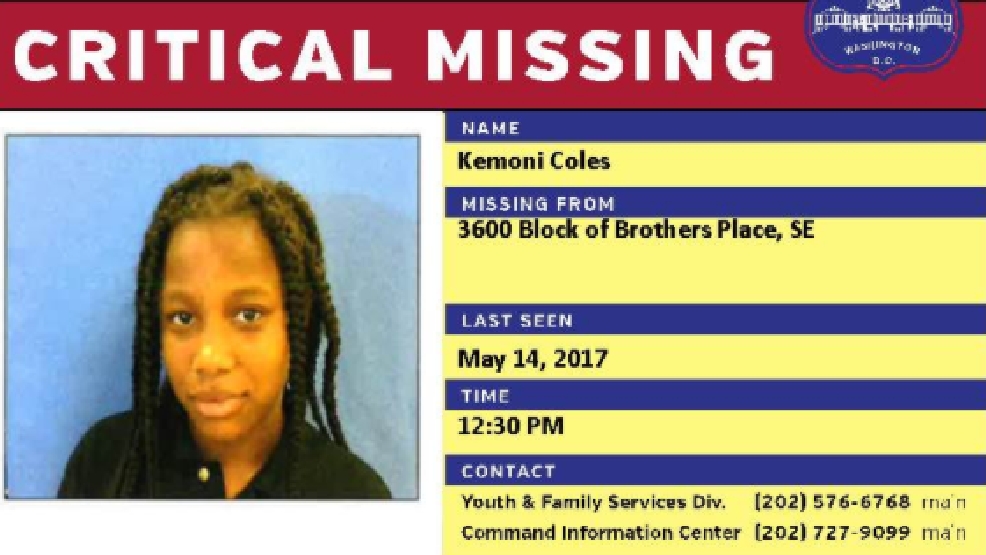 Police searching for missing 15-year-old girl Kemoni Coles in D.C ...